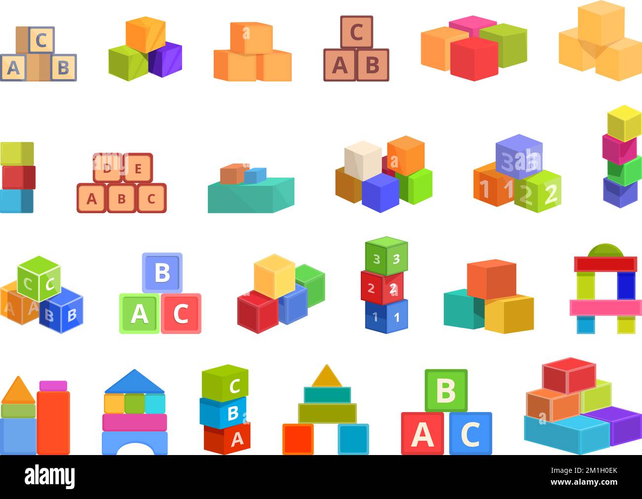 Child playing abc blocks Stock Vector Images - Alamy