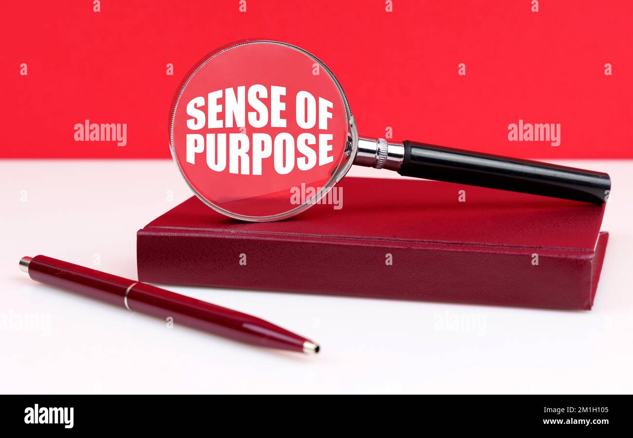 Business and finance concept. On a white and red background, a notebook ...