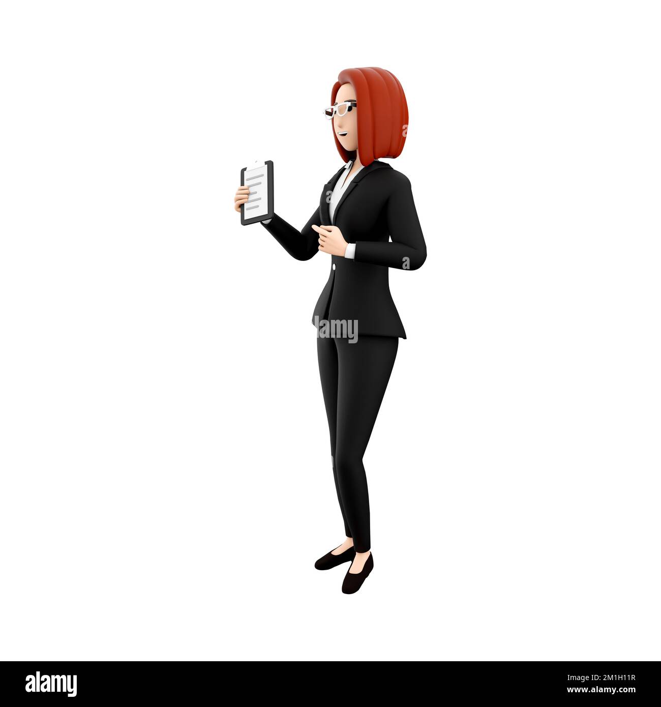 3d woman making schedule. 3d rendering business woman. 3d render woman ...