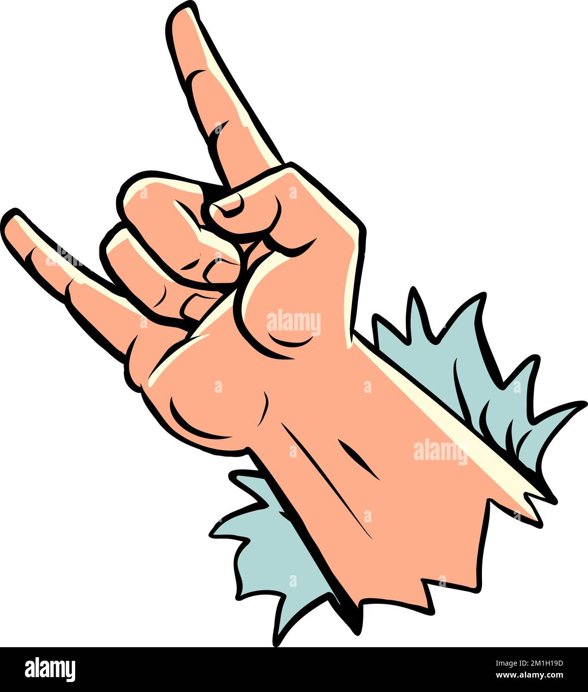 male hand rock gesture goat, music fans emotions delight support ...