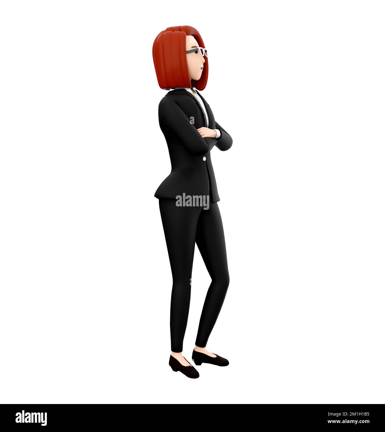 3d render businesswoman walking. 3d rendering woman standing. 3d render ...