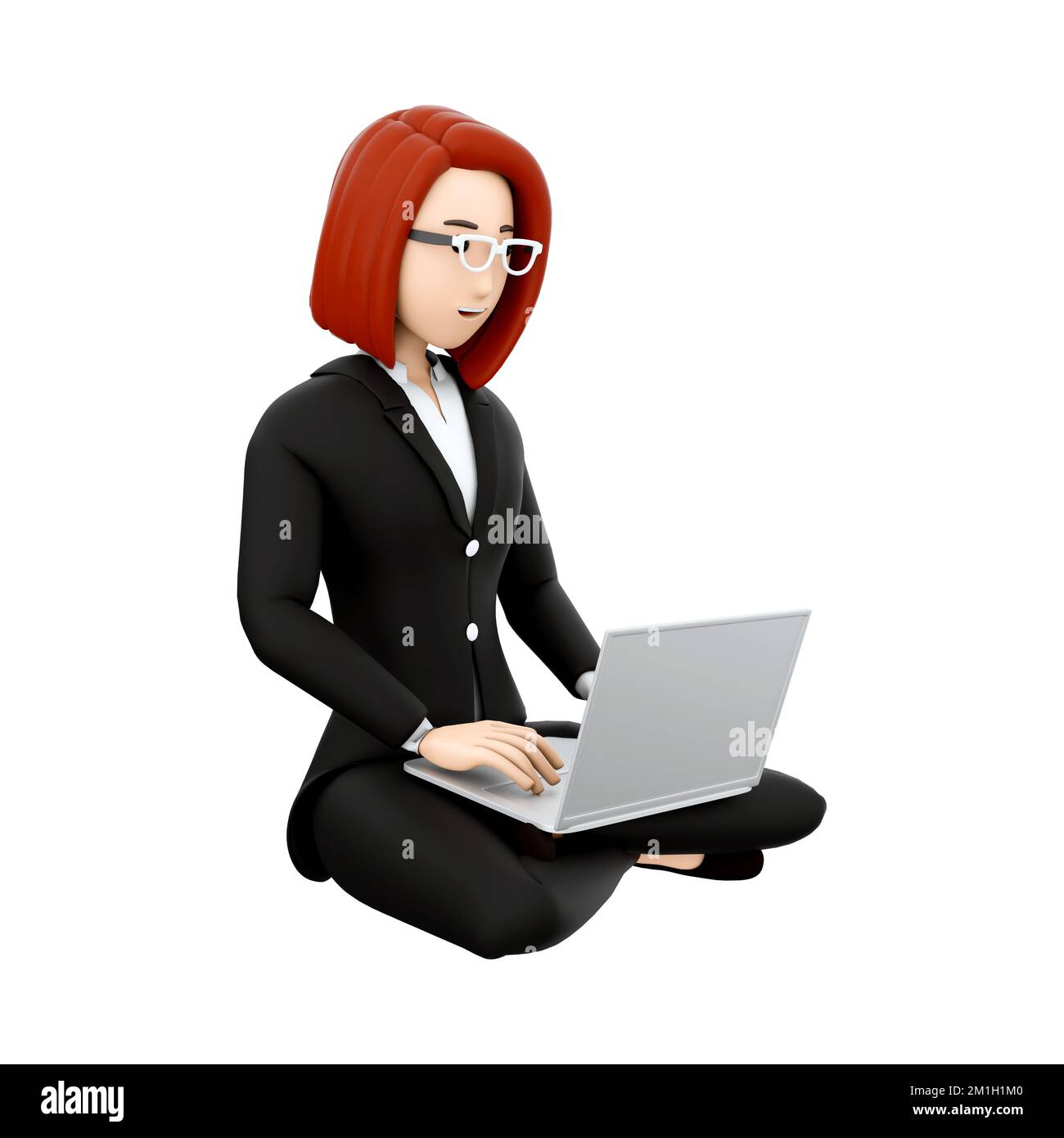 3d render woman sitting on floor. 3d rendering thinking woman. 3d ...