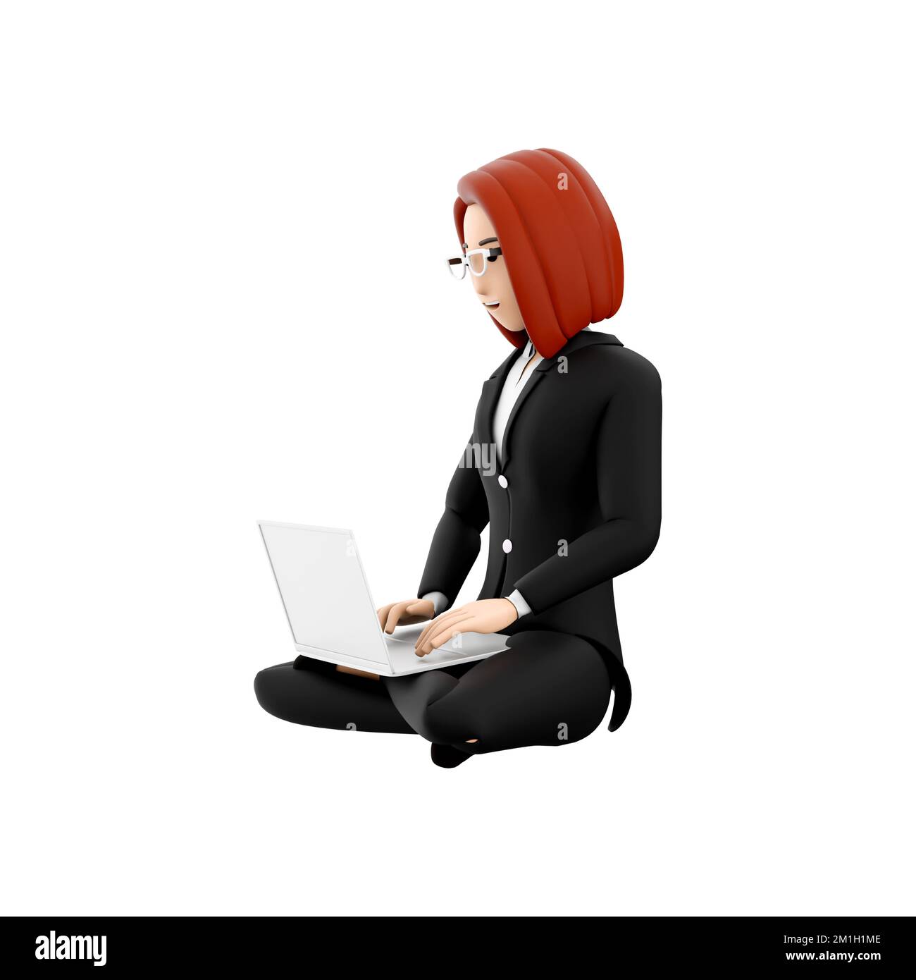 3d render woman sitting on floor. 3d rendering thinking woman. 3d ...
