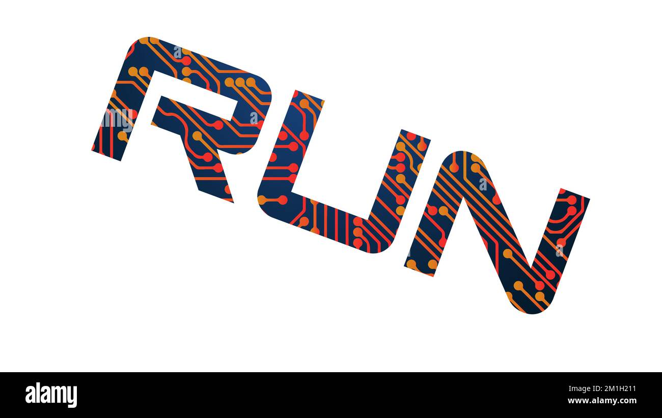 Run word technological design in style of PCB Stock Vector Image & Art ...