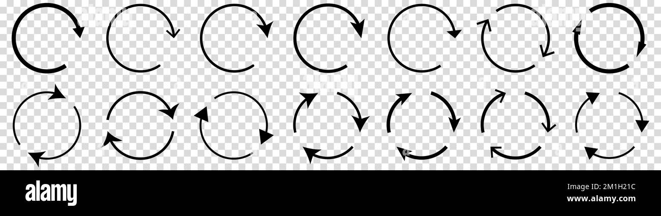Set of different circular arrows. Vector illustration isolated on ...