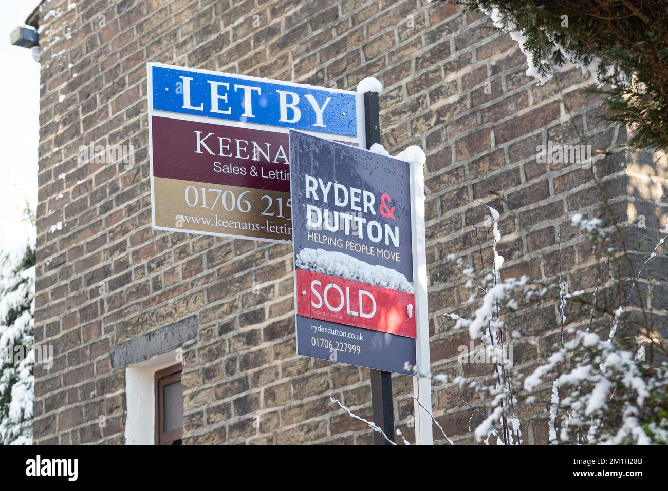 Taken in Rossendale Lancashire UK on 11 December 22. For Sale sign ...