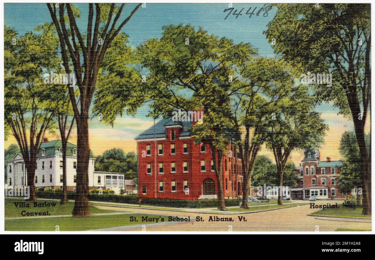 Villa Barlow Convent, St. Mary's School, St. Albans, Vt. Hospital ...