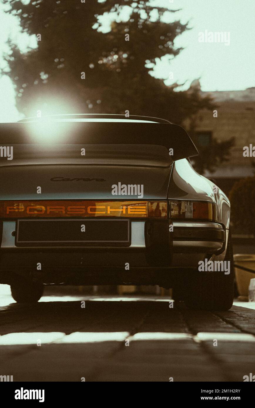 A vertical shot of a Porsche 930 with turbo emblem, one of the rarest ...