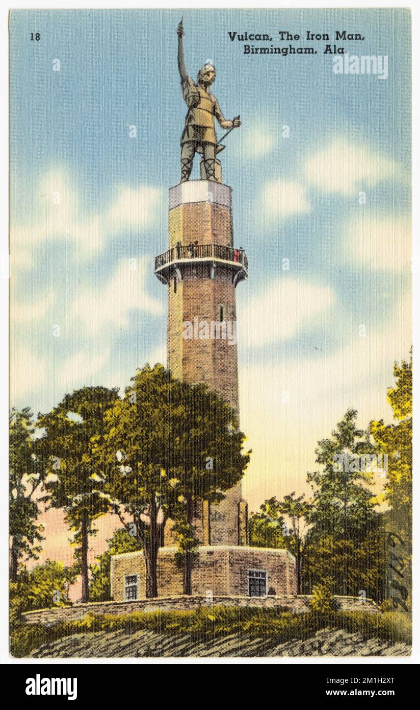 Vulcan, the Iron Man, Birmingham, Ala. , Monuments & memorials, Tichnor ...