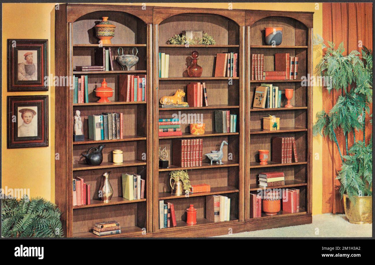 Wall bookcase units - by Forest , Bookcases, Tichnor Brothers Collection, postcards of the ...
