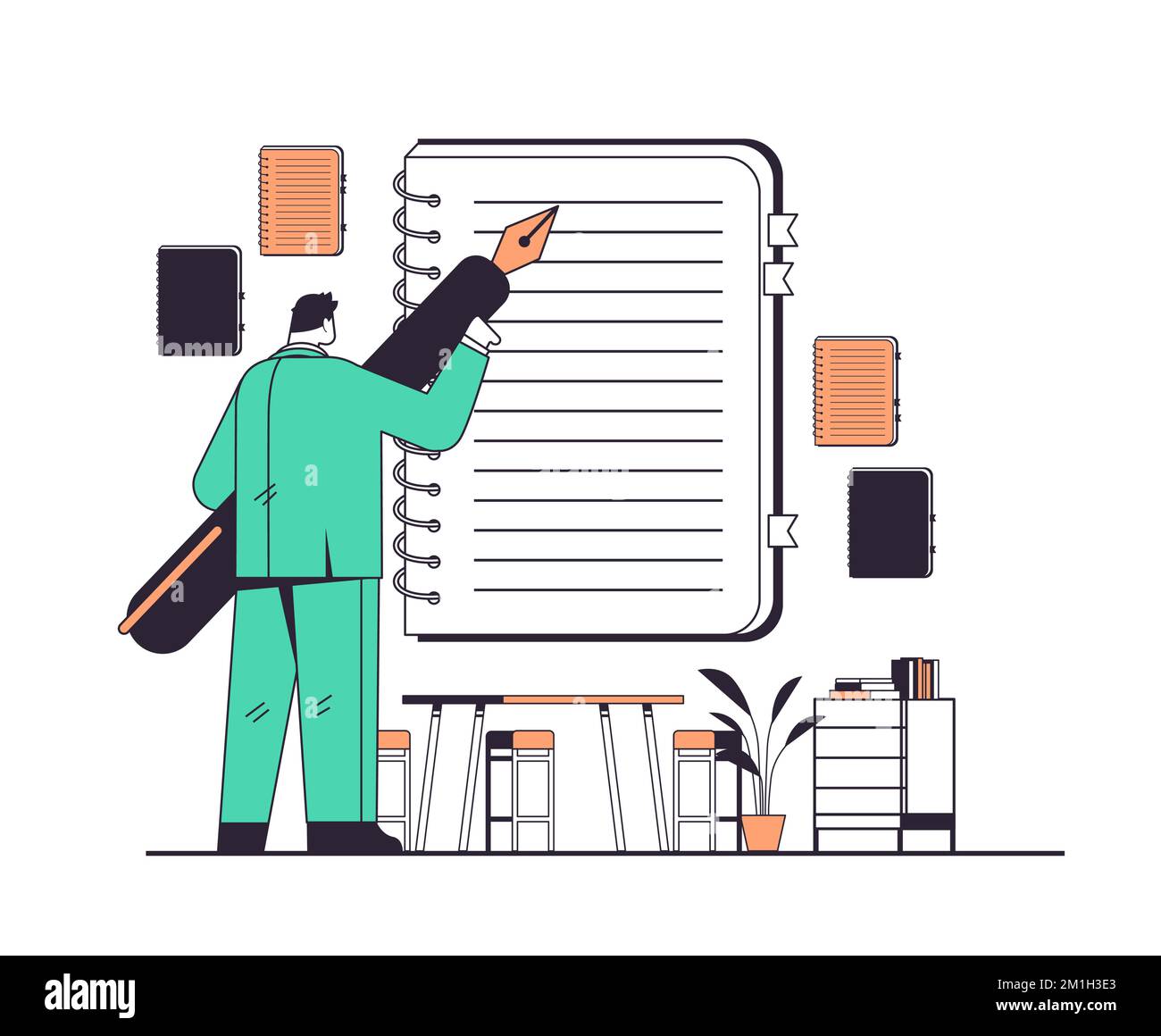 Businessman writing goals on Stock Vector Images - Alamy