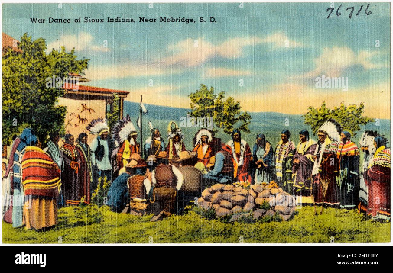 War dance of Sioux Indians, near Mobridge, S. D. , Tichnor Brothers ...