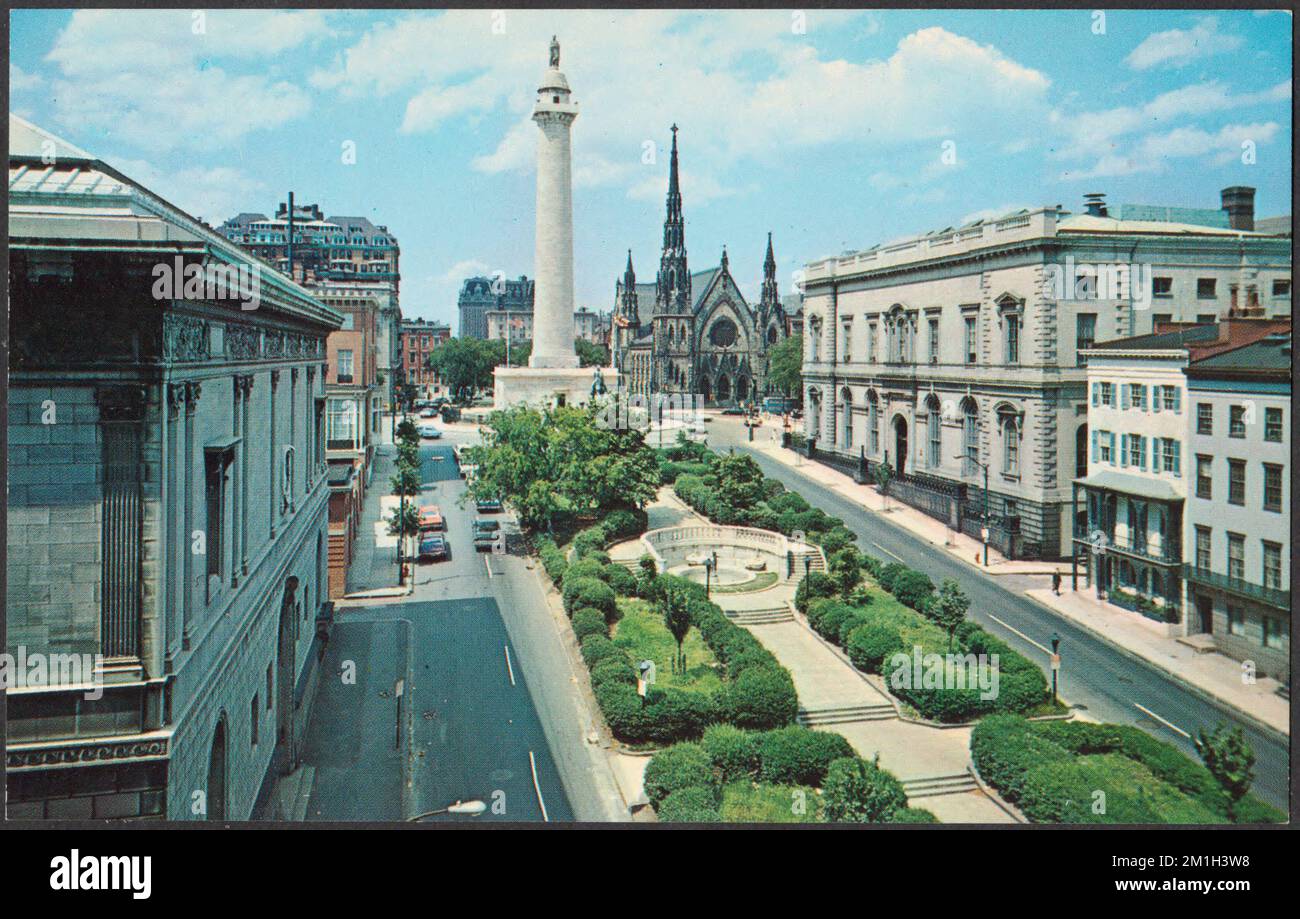 Washington Monument and Mt. Vernon Place, Baltimore, Maryland ...