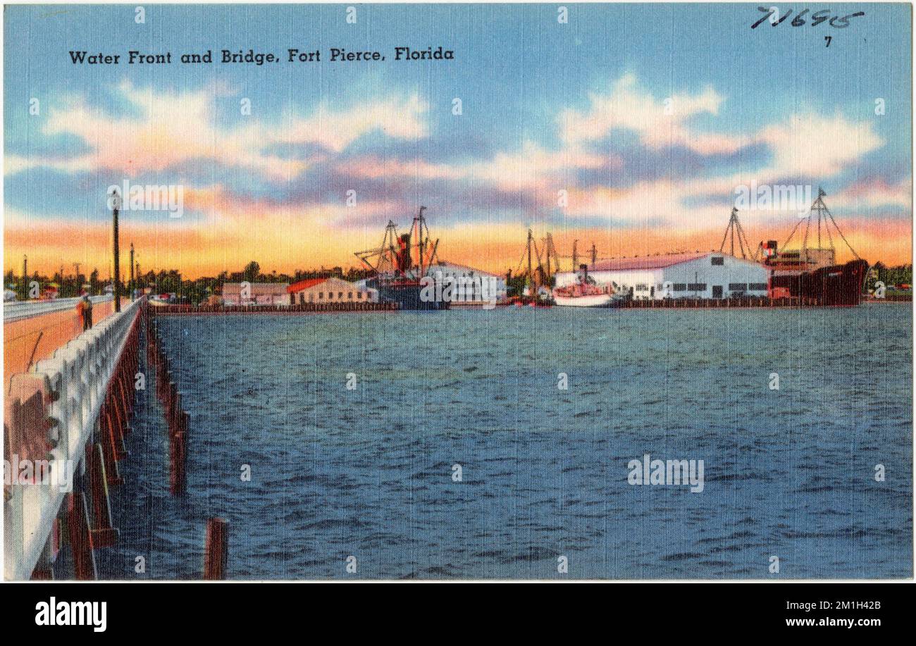 Water front and bridge, Fort Pierce, Florida , Bridges, Tichnor ...