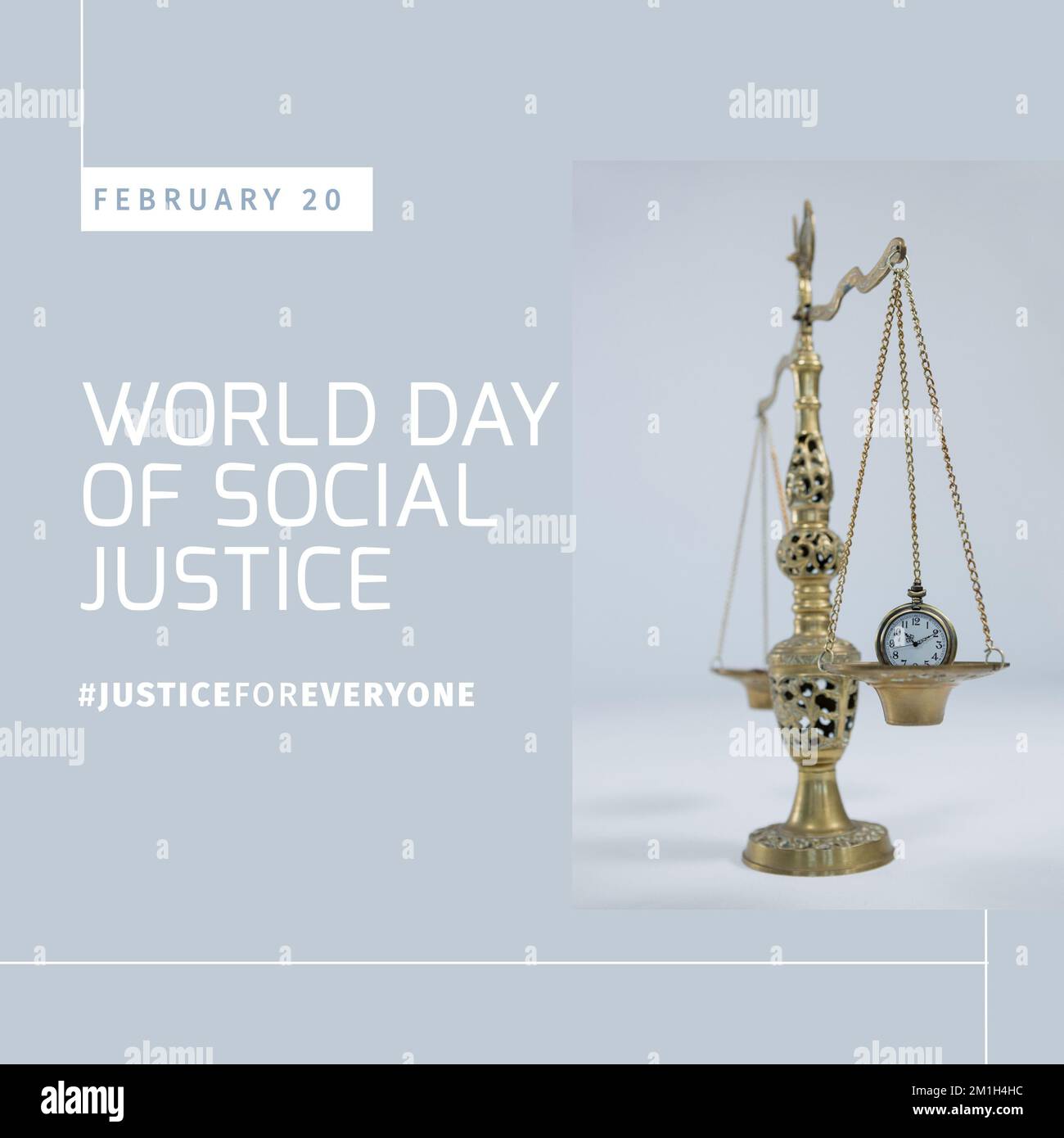 Composition of world day of social justice text and justice scales ...