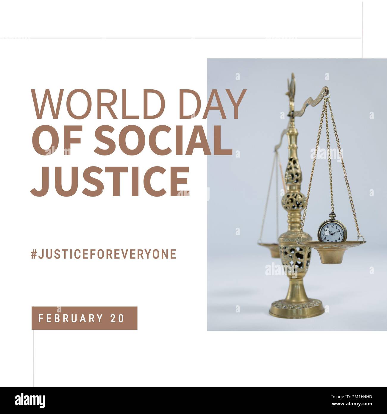 Composition of world day of social justice text and justice scales ...