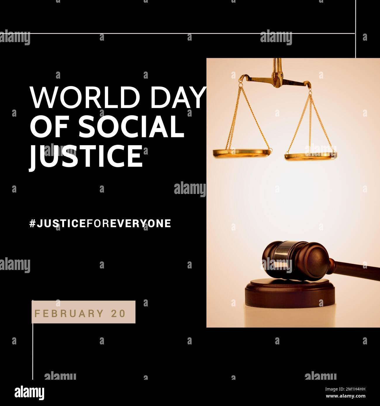 Composition of world day of social justice text and justice scales and ...