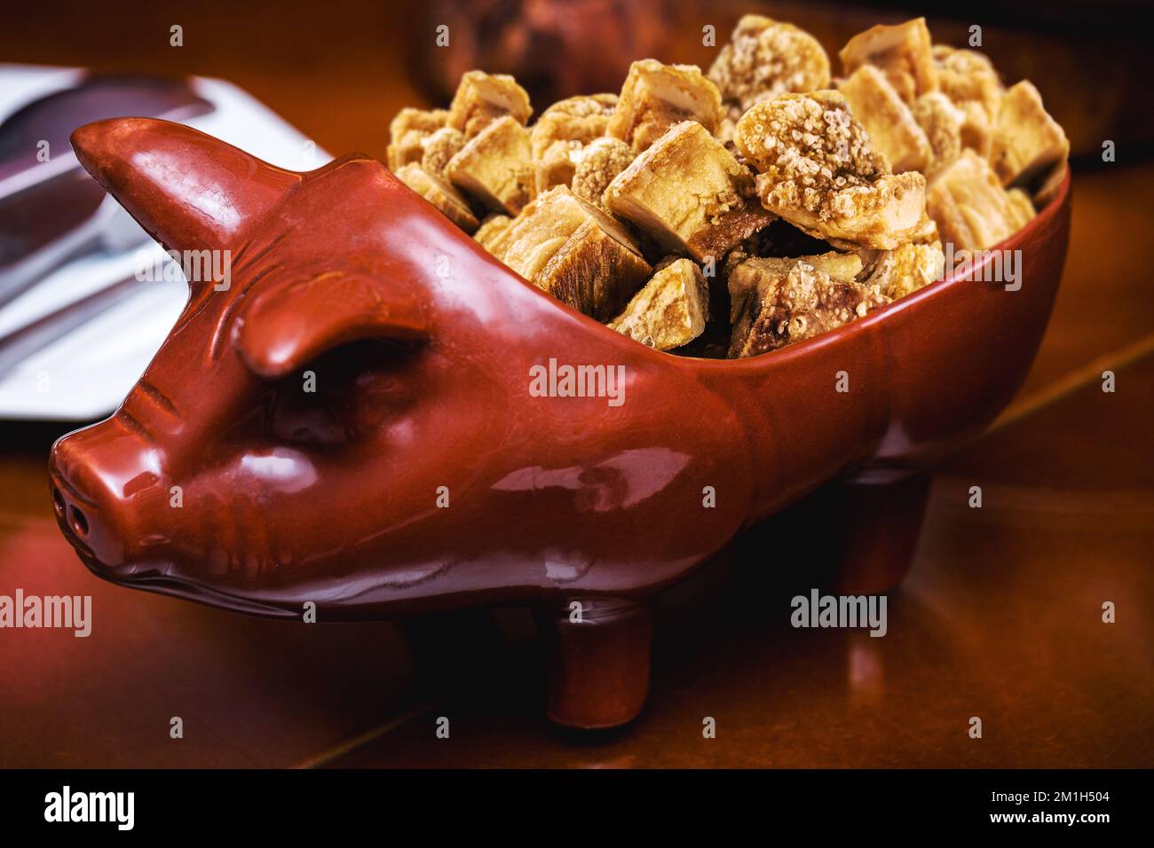 Torresmo, pururuca or crackling pork, brazilian pork meat, fried ...