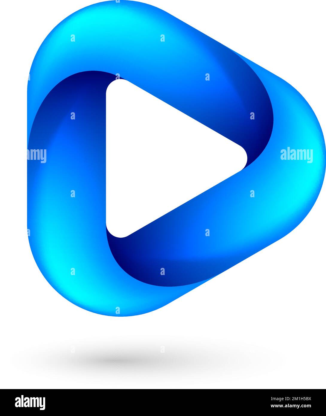 Media Play Icon for Technology Design with Blue Style Concept. Template ...