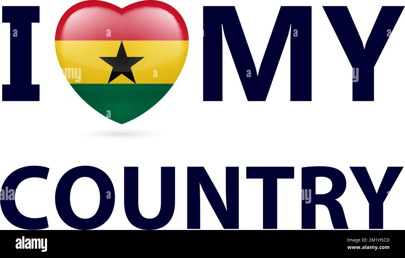 Heart with Ghanaian flag colors. I Love My Country - Ghana Stock Vector ...