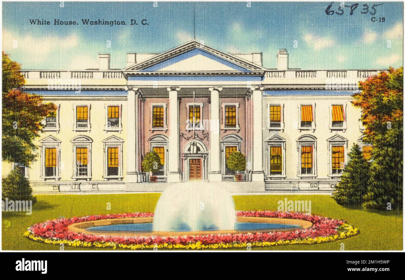 White House, Washington, D. C. , Government facilities, Tichnor ...