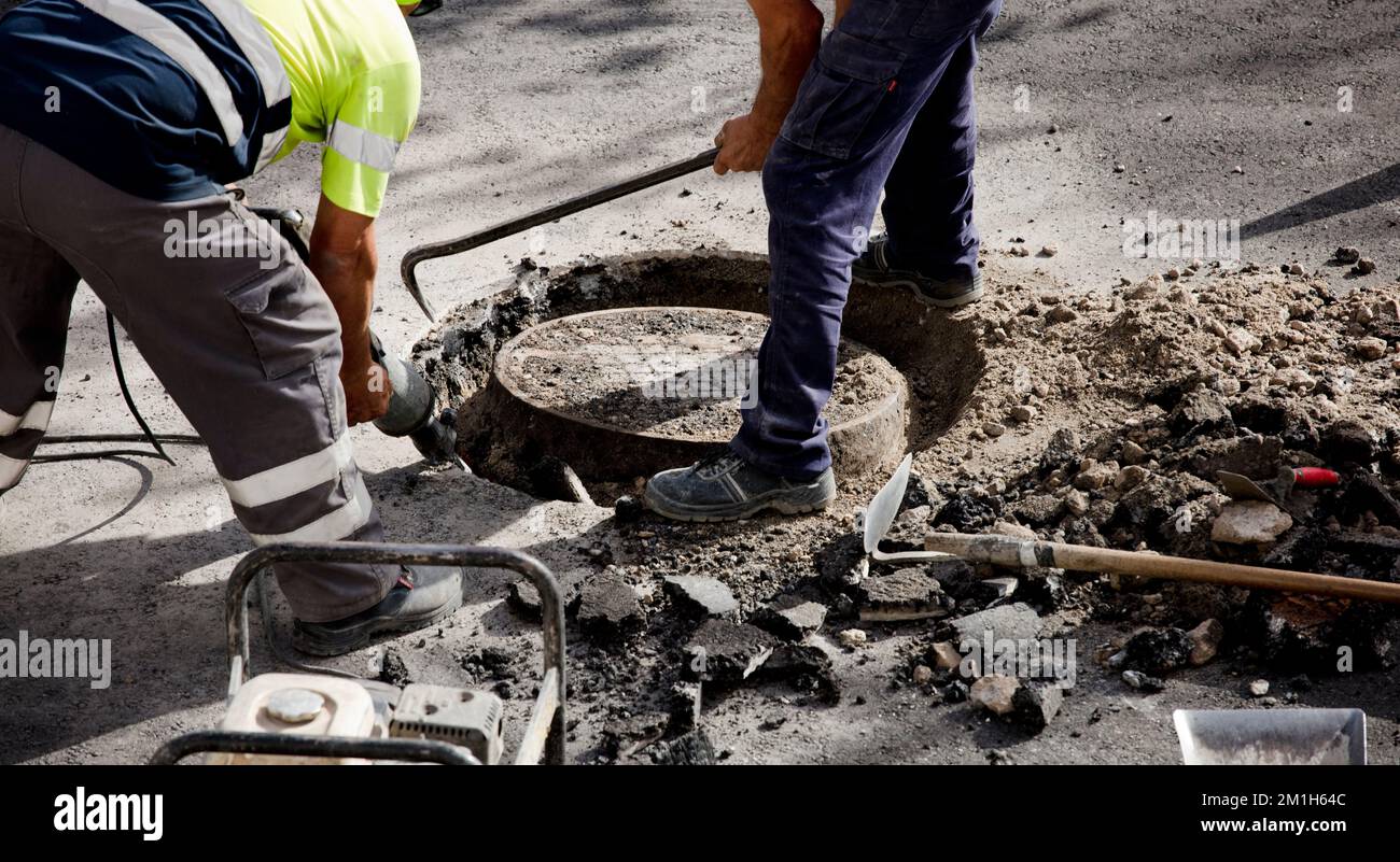 Concrete floor demolition excavator hi-res stock photography and images ...
