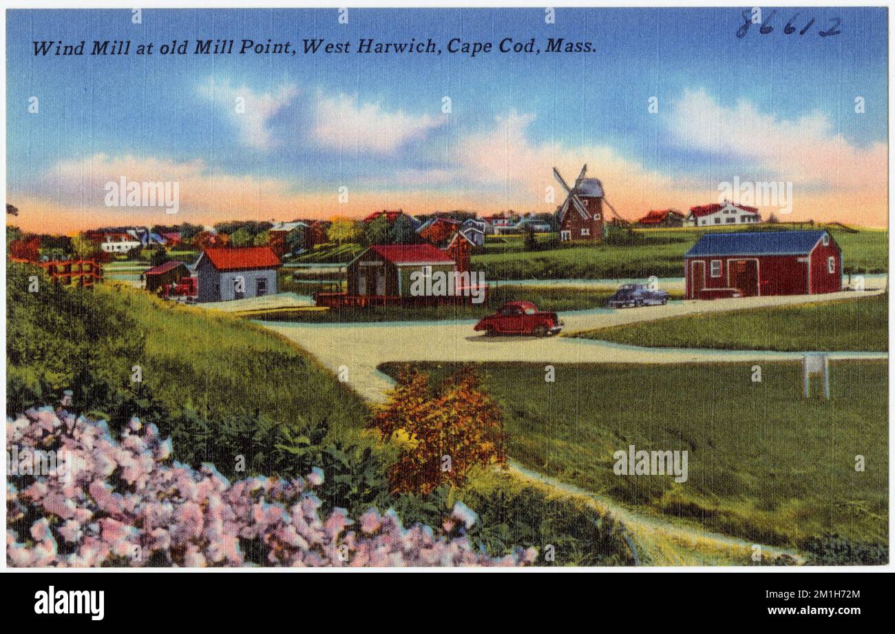 Wind Mill at old Mill Point, West Harwich, Cape Cod, Mass. , Windmills ...