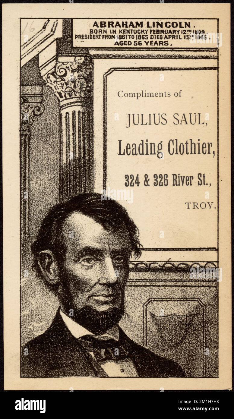Abraham Lincoln. Born in Kentucky February 12th, 1809. President from ...