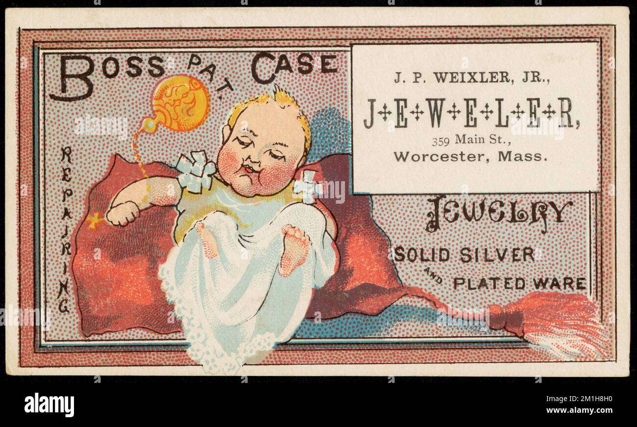 Boss pat. case, repairing jewelry, solid silver and plated ware ...