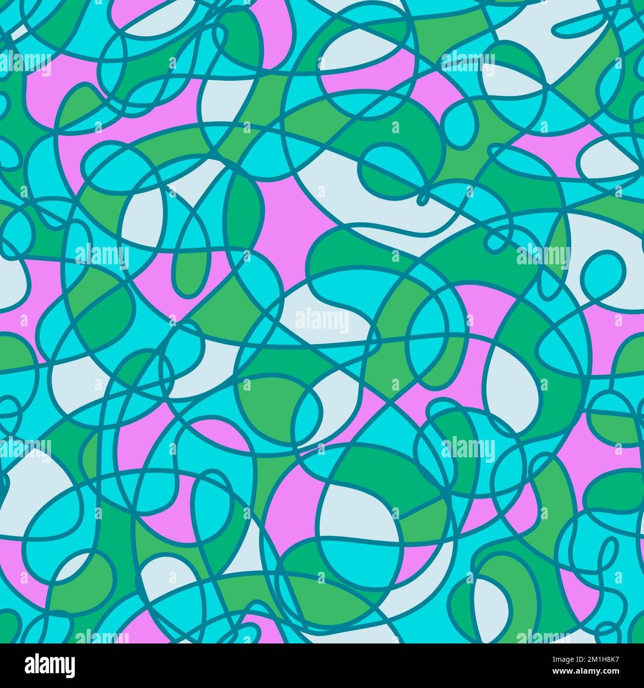 Abstract line art stripes seamless stained glass waves ribbons pattern ...