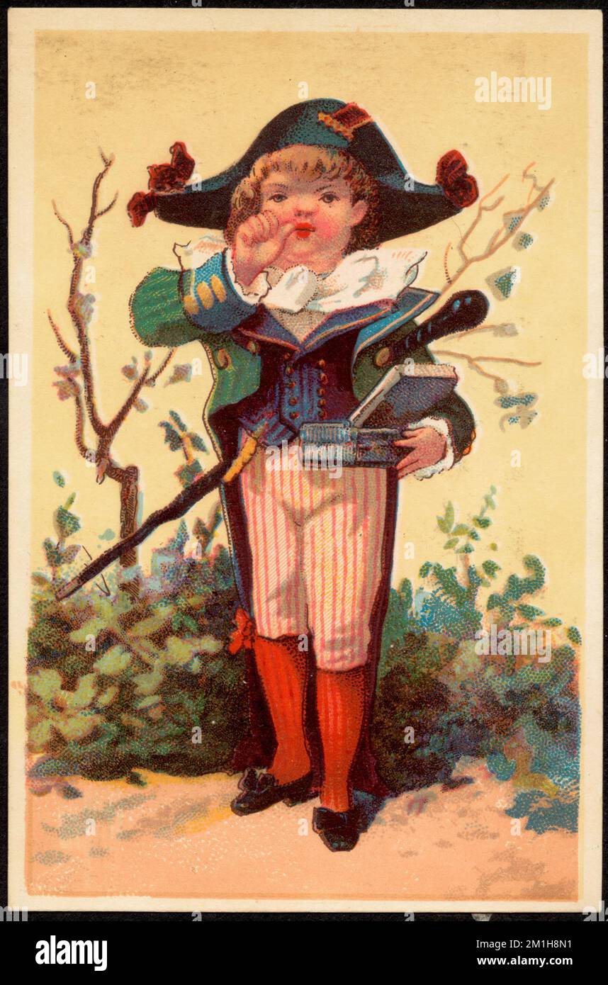 Boy in historical costume holding an open box. , Boys, 19th Century ...