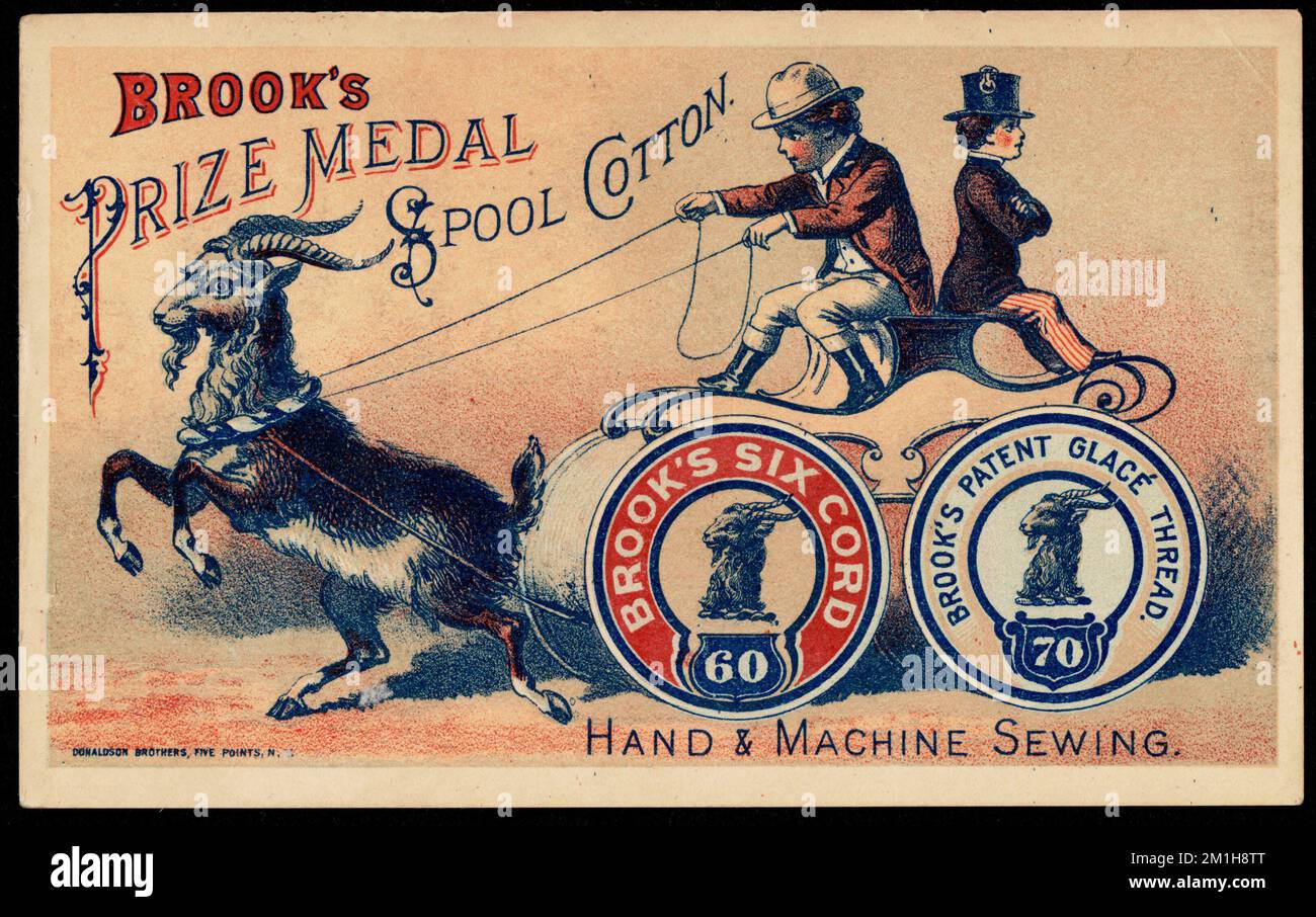 Brook's prize medal spool cotton. Hand and machine sewing. Brook's Six ...