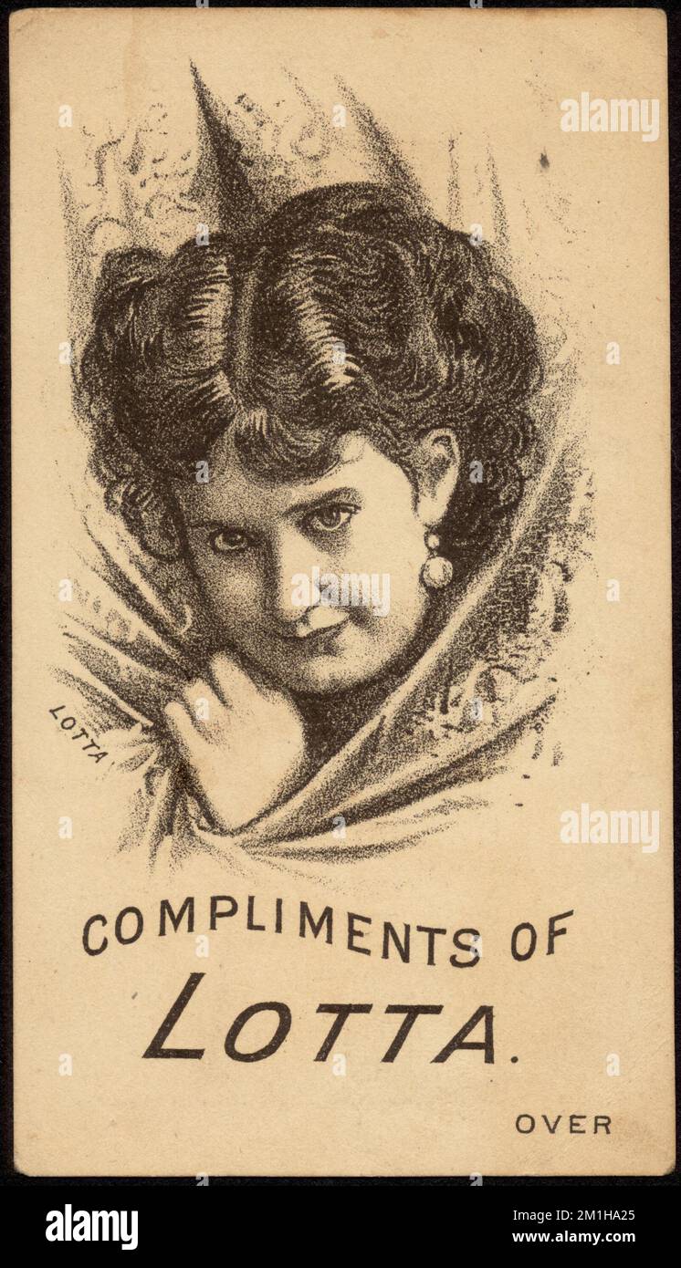 Compliments of Lotta. , Women, Actresses, Theatrical productions, 19th ...