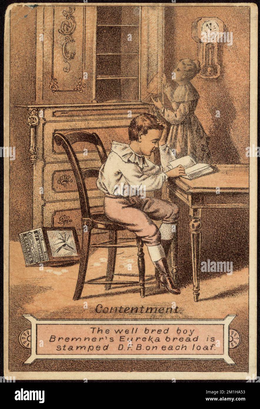 Contentment. The well bred boy. Bremner's Eureka bread is stamped D. F ...