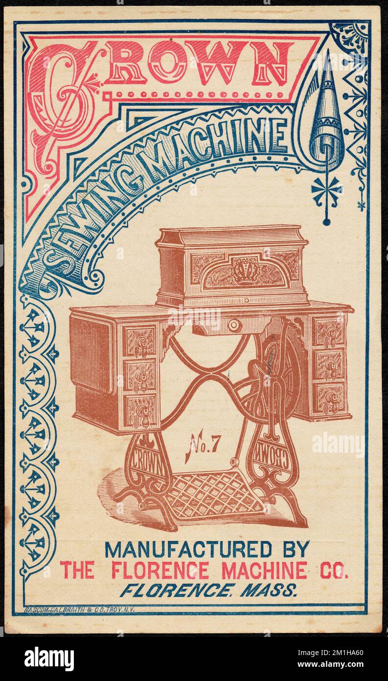 Crown sewing machine, no. 7 , Sewing machines, 19th Century American ...