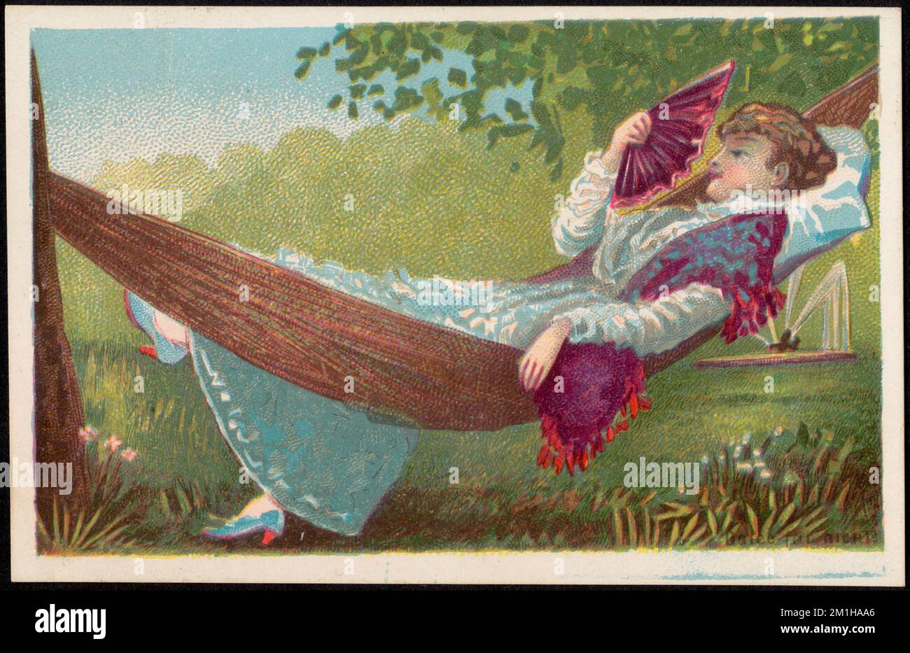 Dolce far niente. , Women, Hammocks Furniture, Fans Accessories, 19th ...