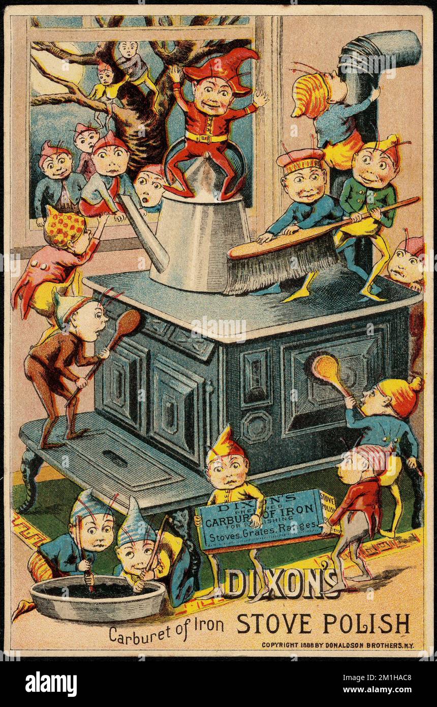 Dixon's Stove Polish, carburet of iron , Fairies, Stoves, Materials ...