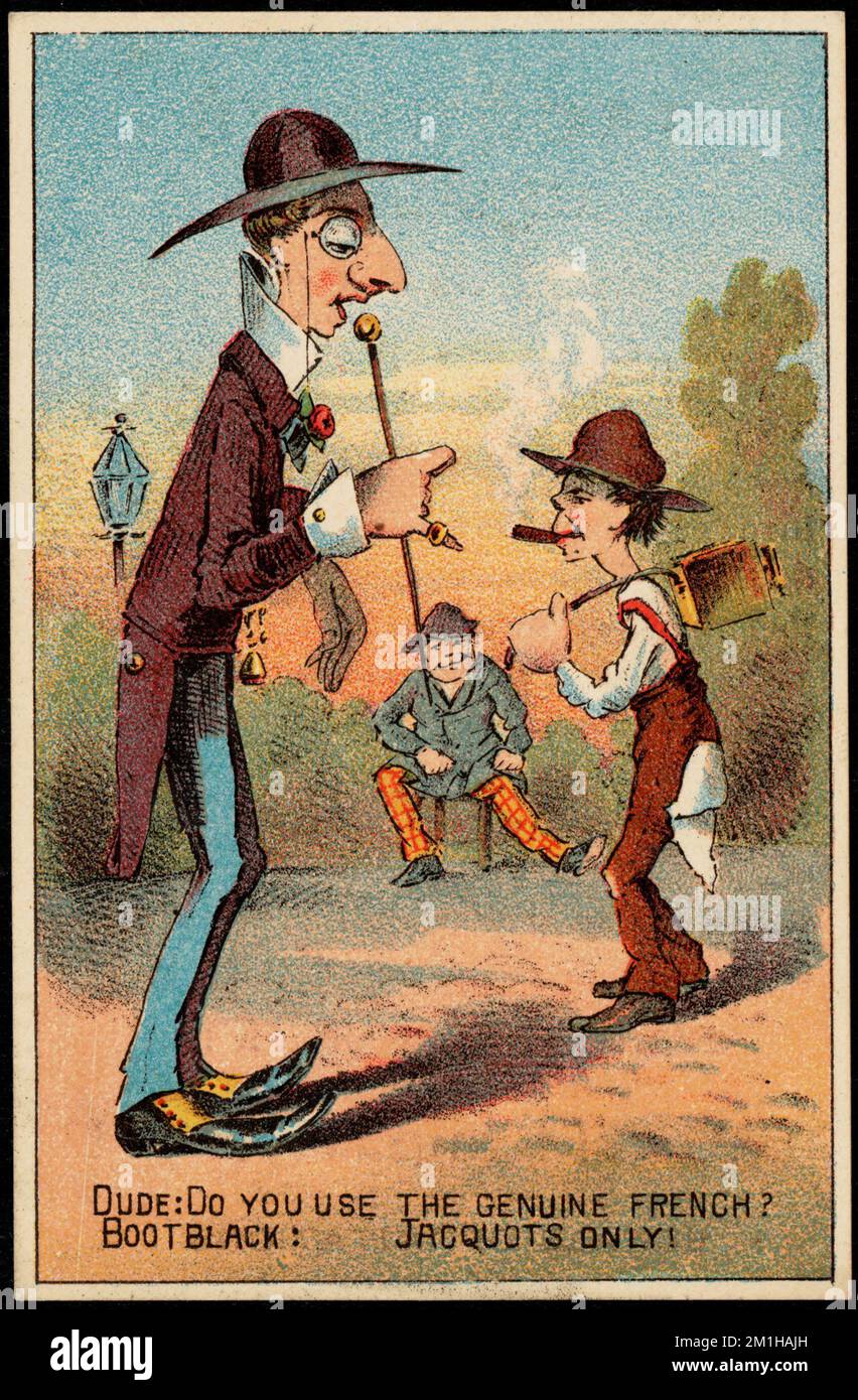 Dude: Do you use the genuine French? Bootblack: Jacquots only! , Men ...