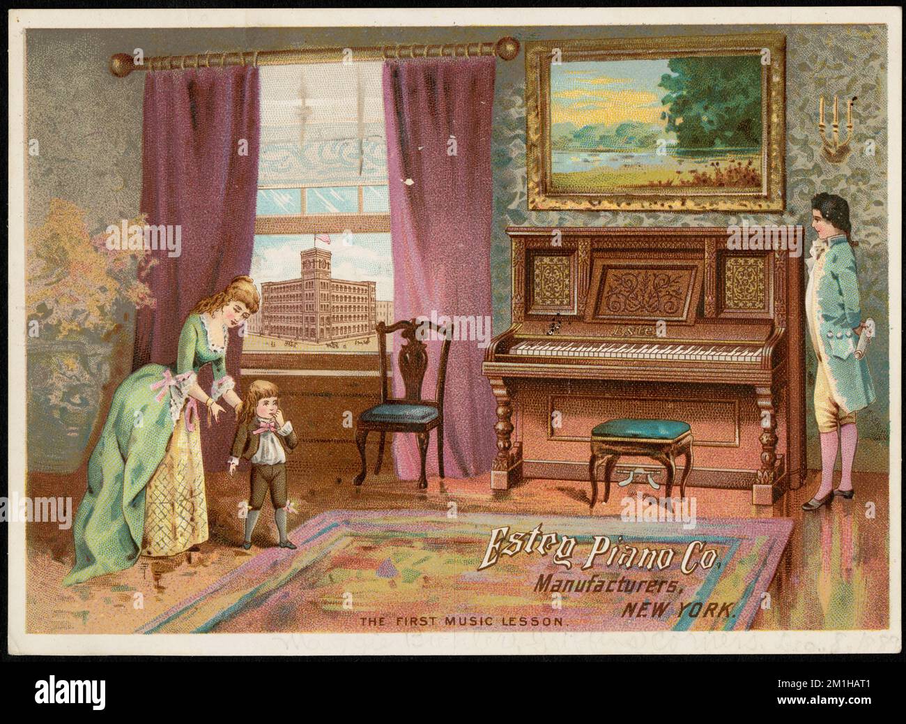 Estey Piano Co., manufacturers, New York. The first music lesson ...
