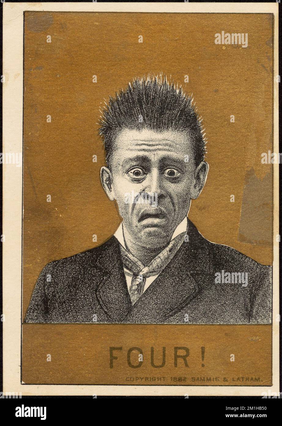 Four! , Men, 19th Century American Trade Cards Stock Photo - Alamy