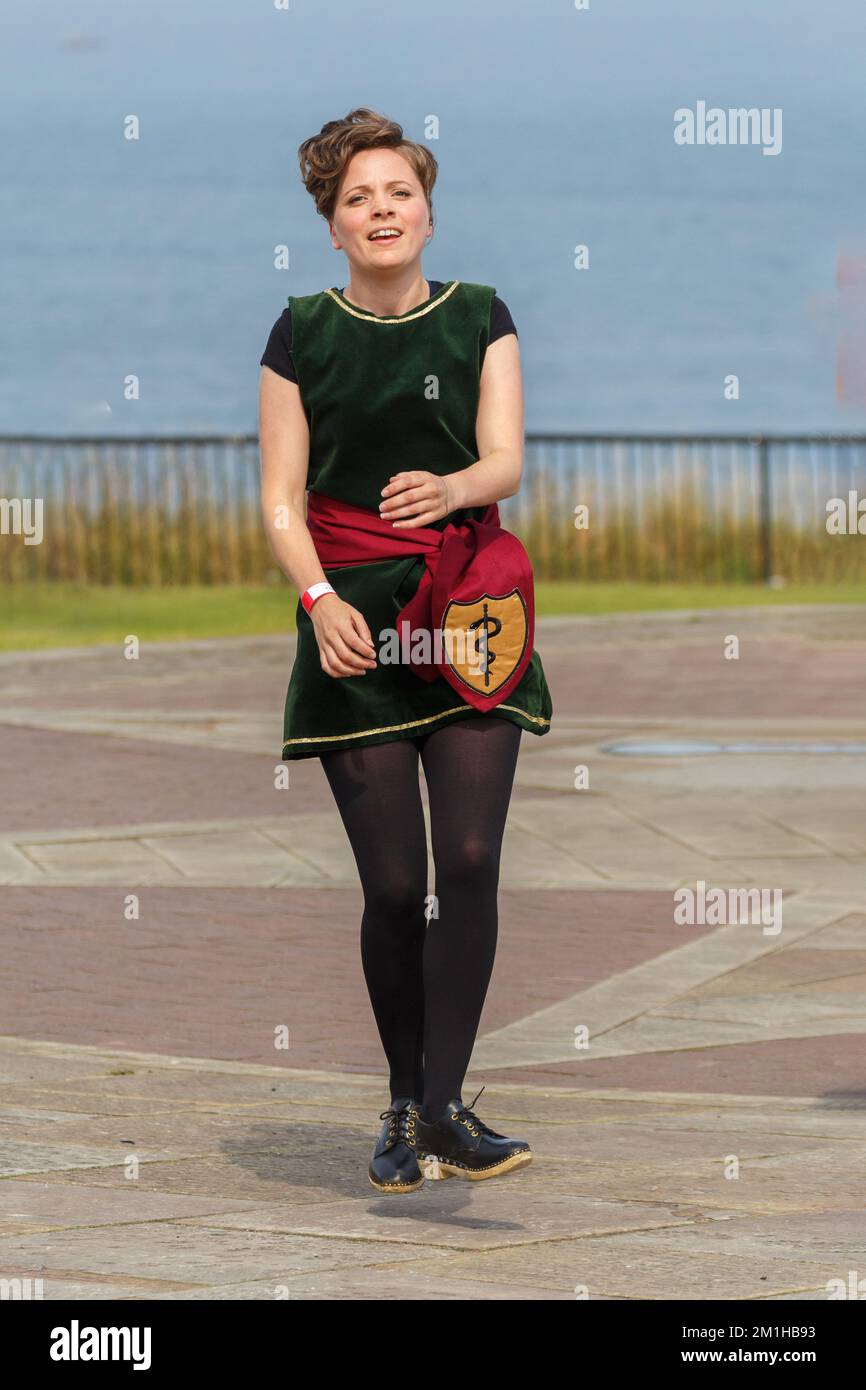 A dancer of the Black Adder, Rapper and Step, group at Whitby folk week ...
