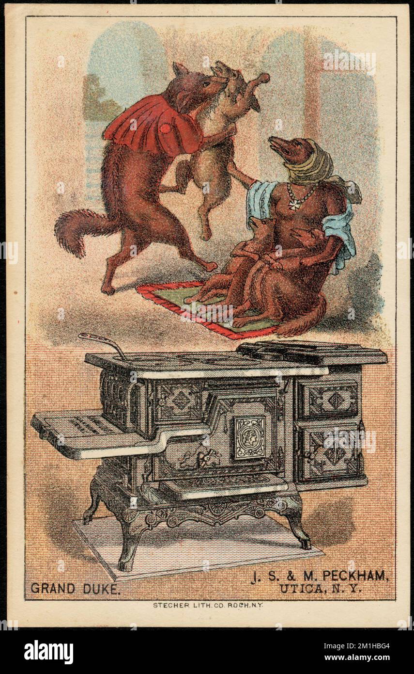Grand Duke , Foxes, Rabbits, Animals in human situations, Stoves, 19th ...