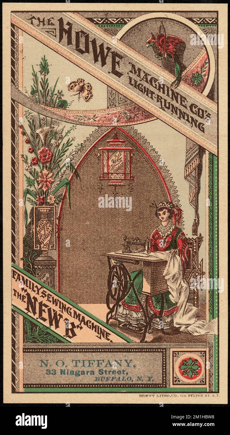 The Howe Machine Co's light-running family sewing machine, the 'New B ...