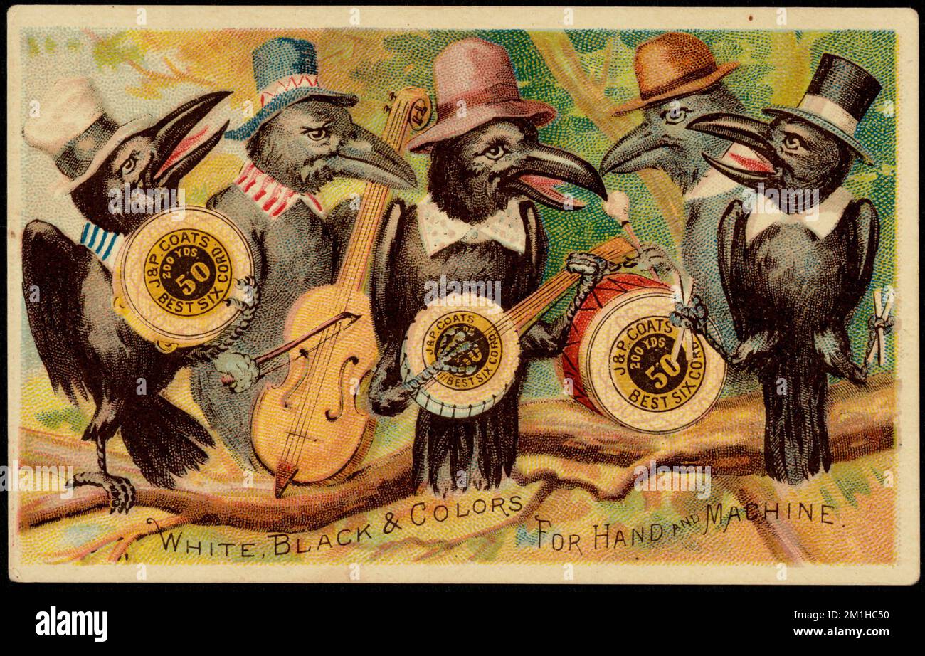 J & P. Coats Best Six Cord, 200 yds, 50. White, black and colors for ...