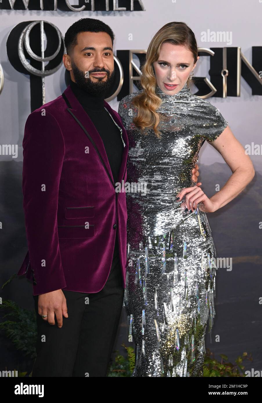 December 12th, 2022, London, UK. Zach Wyatt and Lizzie Annis arriving ...