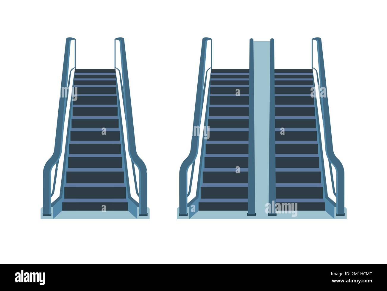 Vector electric airport ladder escalator. Elevator vector lift ...