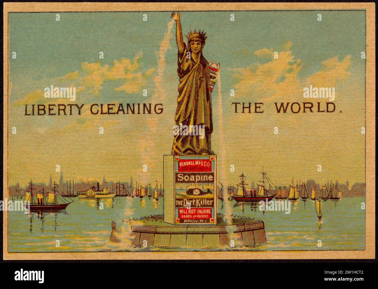 Liberty cleaning the world. , Oceans, Boats, Household soap, Statue of ...