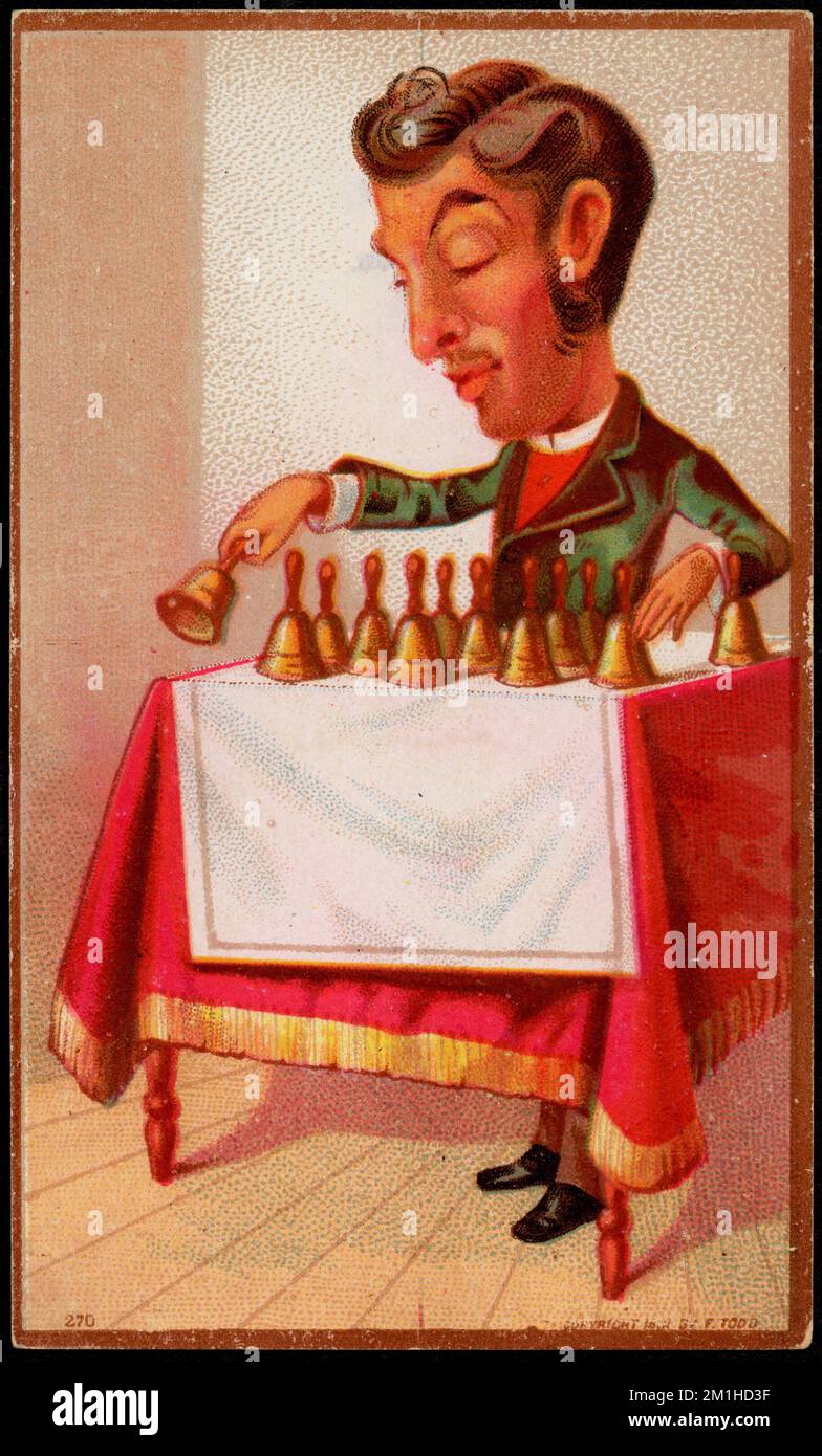 Man playing hand bells. , Men, Bells, 19th Century American Trade Cards ...
