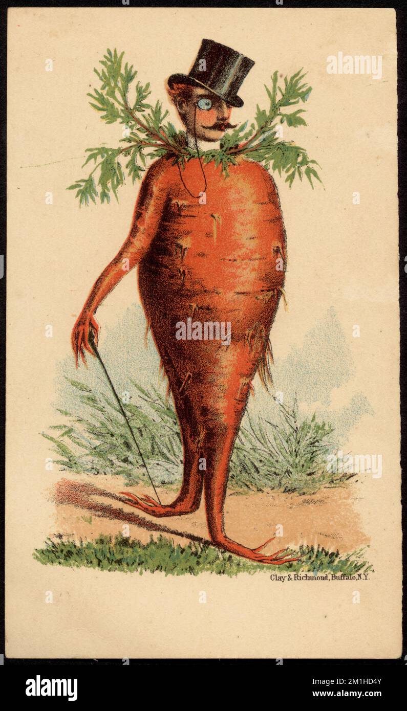 Man's head on a carrot body with a top hat and monocle. , Men, Carrots ...