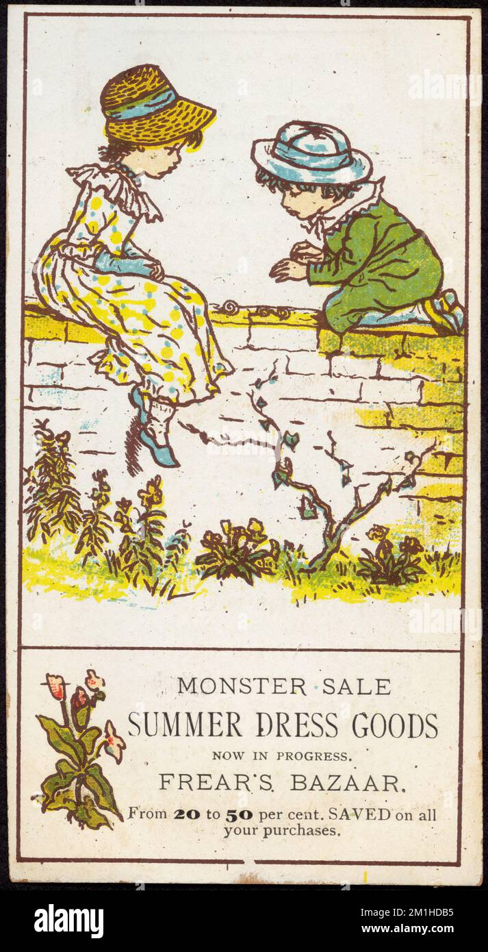 Monster sale, summer dress goods, now in progress. Frear's Bazaar. From ...